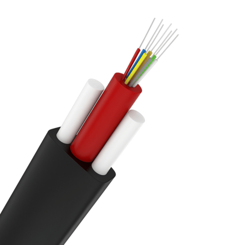 Flat Aerial Fiber Optic Cable | Mod. FAB‑GYFXBY‑6FO - Fibramérica